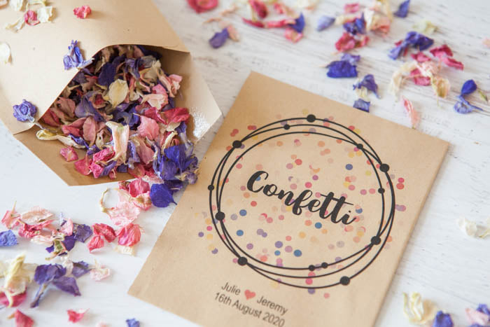 Personalised Colourful Confetti Packet – Wedding in a Teacup