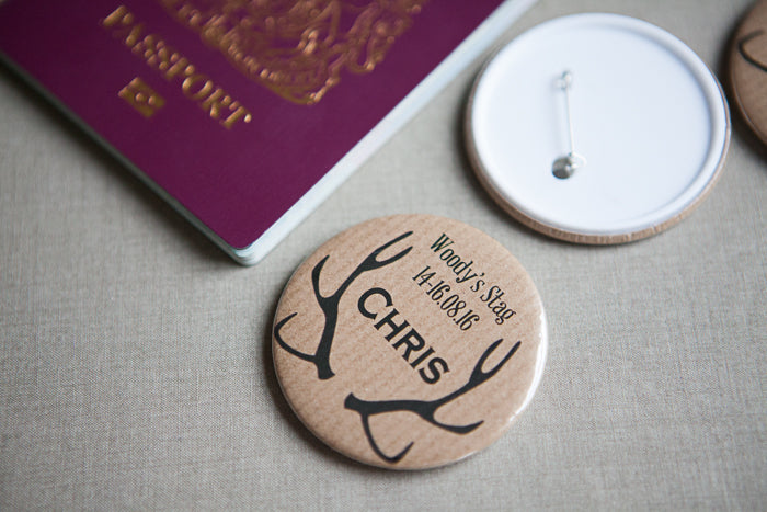 Personalised Stag Do Big Bold Badge – Wedding in a Teacup